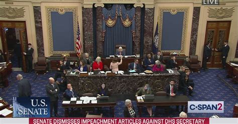 Senate Votes To Adjourn Mayorkas Impeachment Trial 51 49 C