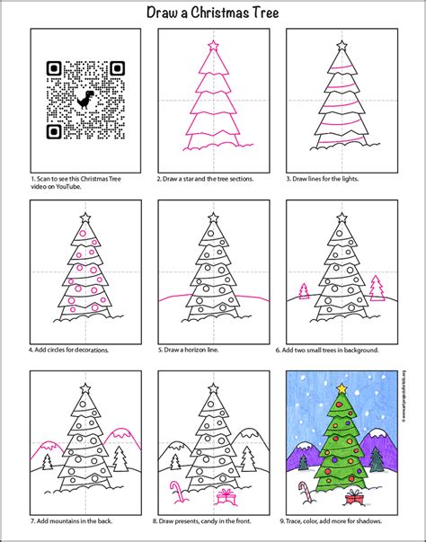 How To Draw A Christmas Tree Easy Step By Step