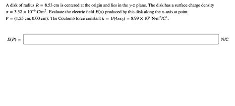 Solved A Disk Of Radius R 8 53 Cm Is Centered At The Chegg Com