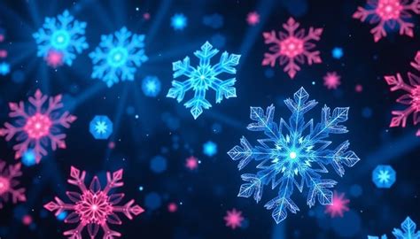 Free Digital Snowflake Matrix Photo Snowflakes Neon Cyberpunk
