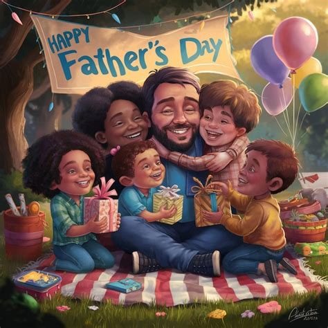 Happy Fathers Day Celebration Premium Ai Generated Image