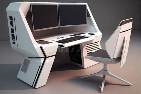 Sleek And Modern Gaming Desk With High Tech Computer And Sleek