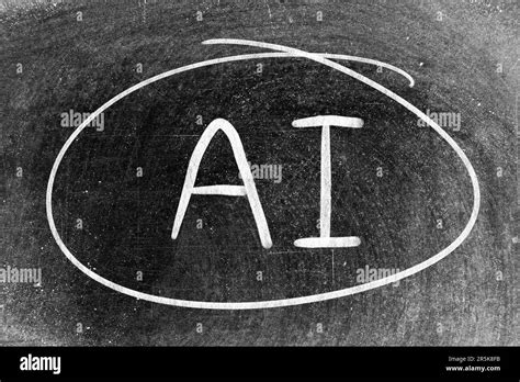 White Chalk Hand Writing In Word Ai Abbreviation Of Artificial Intelligence And Circle Shape