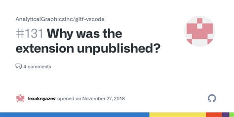 Why Was The Extension Unpublished Issue AnalyticalGraphicsInc Gltf Vscode GitHub
