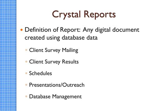 Ppt Introduction To Crystal Reports Powerpoint Presentation Free Download Id 4197512