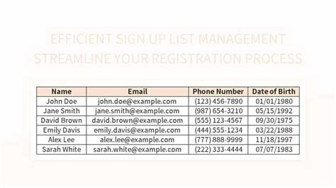 Optimize Your Sign Up List Management For A Seamless Registration