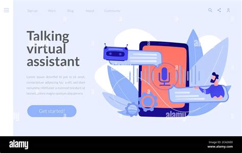 Chatbot Voice Controlled Virtual Assistantconcept Landing Page Stock