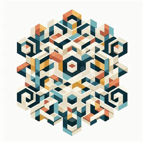 Geometric Hexagon Pattern A Pattern Of Interlocking Hexagon In Stock Illustration Illustration