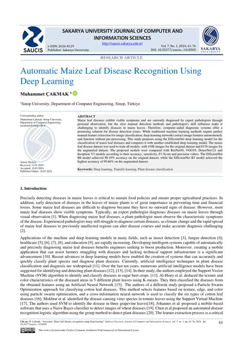 Pdf Automatic Maize Leaf Disease Recognition Using Deep Learning