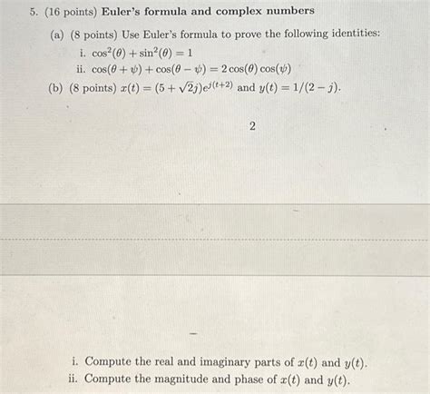 Solved Points Euler S Formula And Complex Numbers A Chegg