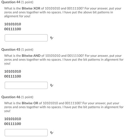 Solved Question Point What Is The Bitwise XOR Of Chegg