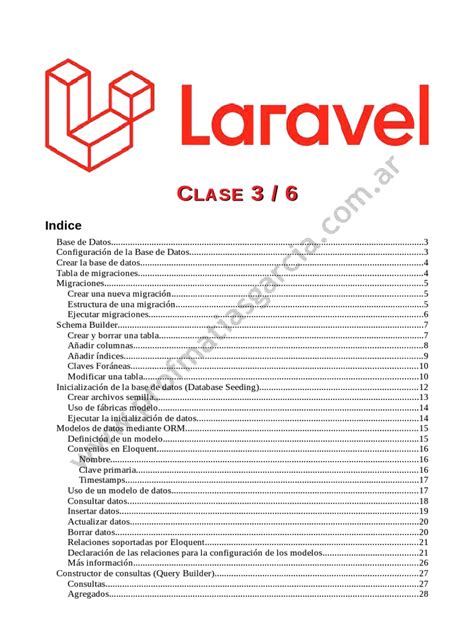 Laravel Clase3 Pdf Bases De Datos Mi Sql