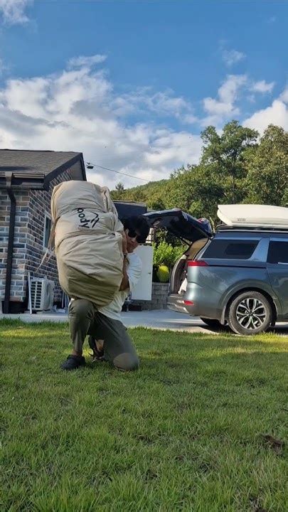 쿠디 파밀리아 어깨에 메고 옮기는 방법 쿠디 쿠디에어텐트 Camping 쿠디파밀리아 쿠사모에어텐트 Youtube