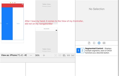Ios I Can Not Drag The UISegment To My Controller S NavigationBar In Storyboard Stack Overflow