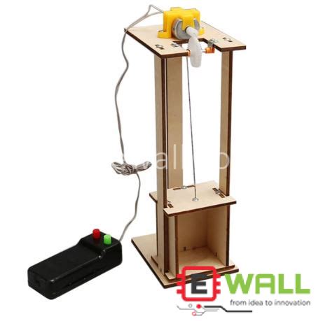 Ewall Diy Educational Remote Control Elevator Lift Wooden Model Kit