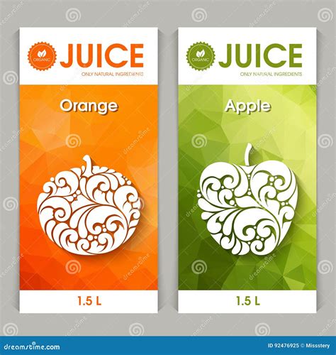 Vector Set Of Templates Packaging Fruit Juice Stock Vector