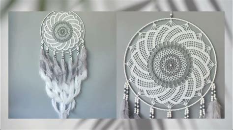 White And Gray Dream Catcher Dream Handmade Mandala Design