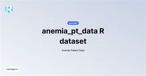 Anemia Pt Data Dataset R Packages