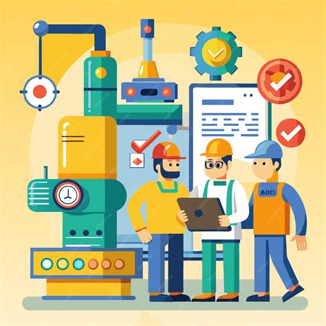 Three Workers Discuss A Project Plan Near A Factory Premium Ai