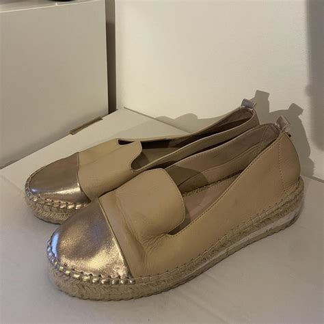 Dune Rose Gold Espadrilles Slight Platform Worn Depop