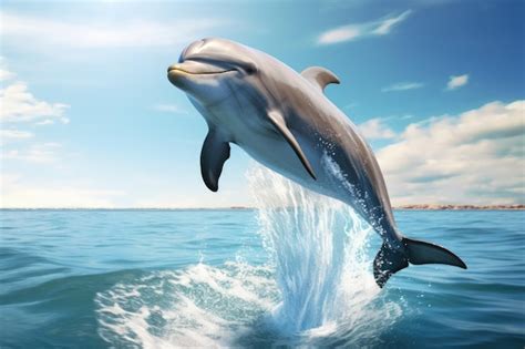 Premium Ai Image Cute Dolphins Jumping Out