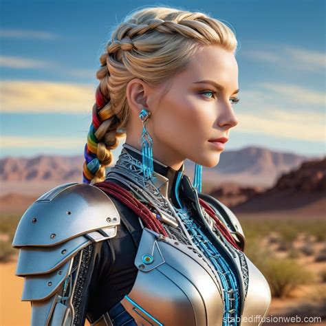Detailed Female Android In Desert Landscape Stable Diffusion Online