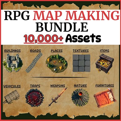 Fantasy Map Making Kit Ttrpg World Map Creator 10000 Pcs Stamps