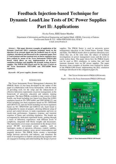 Pdf Feedback Injection Based Technique For Dynamic Loadline Tests Of Dc Power Supplies Part