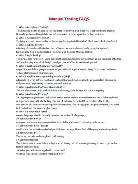 Manual Testing Questions Pdf Pdf Software Testing Software Bug