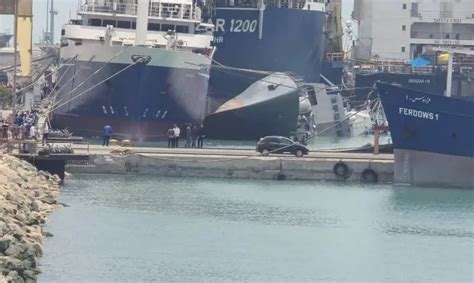 The Iranian Navy Frigate Iris Sahand F 74 Sank In The Port Of Bandar Abbas In The Persian Gulf