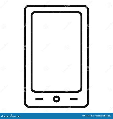 Vector Black Outline Icon Classic Smartphone Stock Vector Illustration Of Blank Display