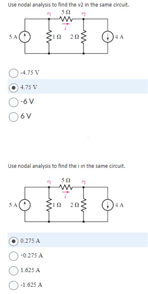 solved use nodal analysis to find the v2 ﻿in the same