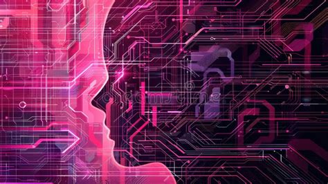 A Digital Profile Of A Female Figure Is Formed By Abstract Circuitry