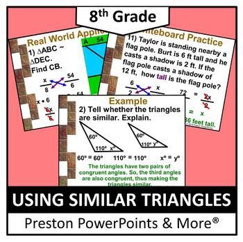 Th Using Similar Triangles In A PowerPoint Presentation TPT