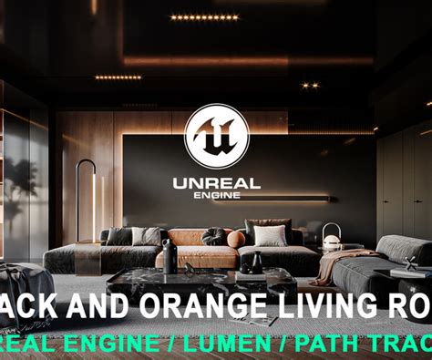 Artstation Black And Orange Living For Unreal Engine Resources