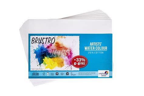 Brustro Watercolour Paper 300 Gsm A4 Cold Pressed 9 3 Free Sheets Uf
