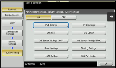 error ip address in use on machine konica minolta assist