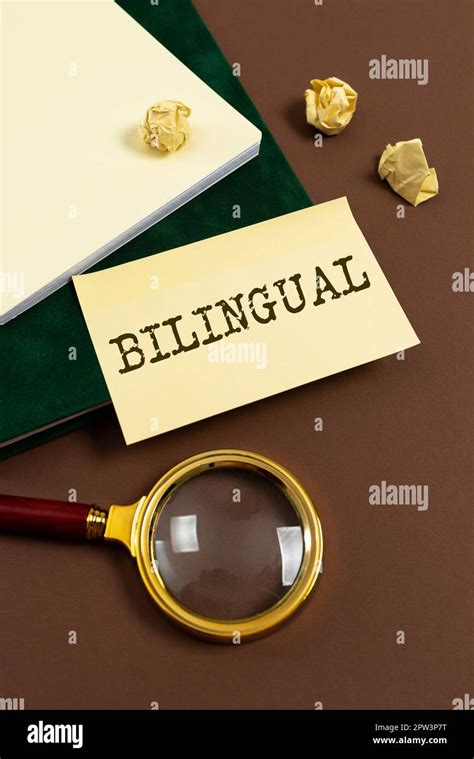 Conceptual Display Bilingual Business Idea Using Or Able To Use Two Languages Especially With