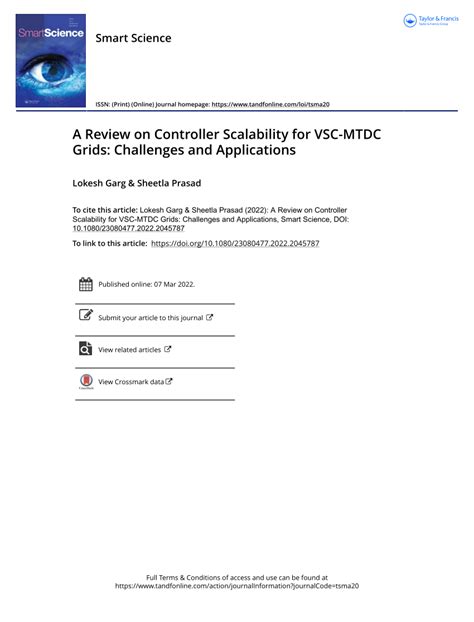 Pdf A Review On Controller Scalability For Vsc Mtdc Grids Challenges And Applications