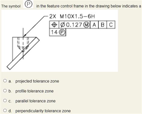 Solved The Symbol In The Feature Control Frame In The Drawing Below