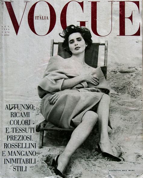 Magazine Covers Isabella Rossellini Vogue Covers Vogue Italia