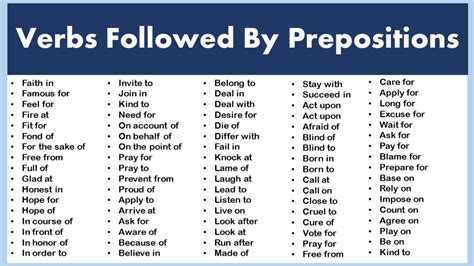 Prepositional Verbs List