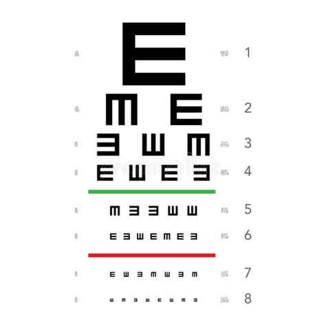 E Chart Eye Test Chart Tumbling Medical Illustration Line Vector