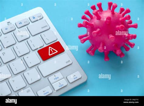 Concept Of Cyber Threat Hacker Computer Virus Danger Sign On