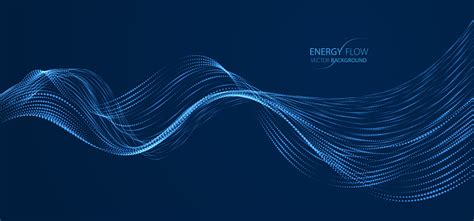 어두운 배경 동적 음파를 통해 흐르는 입자의 배열 3d 벡터 그림입니다 메쉬 빛나는 둥근 점 아름다운 편안한 벽지 일러스트 곡선에 대한 스톡 벡터 아트 및 기타 이미지