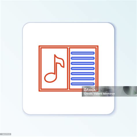 흰색 배경에 격리 된 메모 아이콘라인 음악 책 노트 지팡이와 음악 시트 노트용 노트북 다채로운 개요 개념 벡터 Classical Concert에 대한 스톡 벡터 아트 및