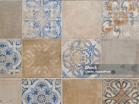 배경 오래 된 돌 벽의 완벽 한 질감 Azulejo 패치 워크 타일 표면 헤더 0명에 대한 스톡 사진 및 기타 이미지 0명 고풍스런 골동품 Istock