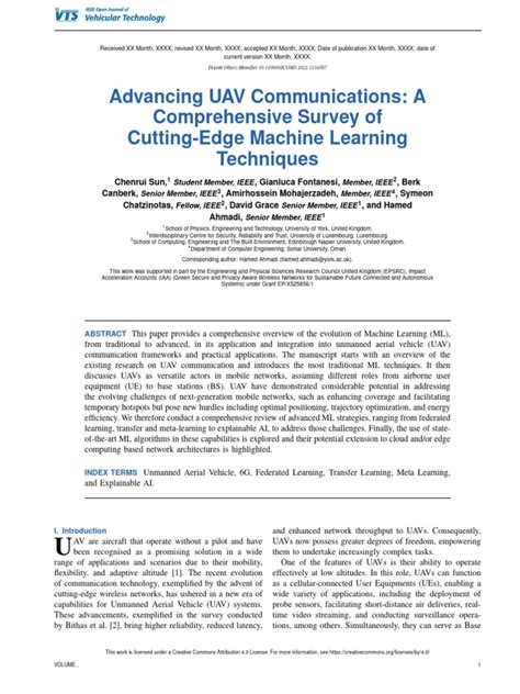 Advancing Uav Communications A Comprehensive Surve Pdf