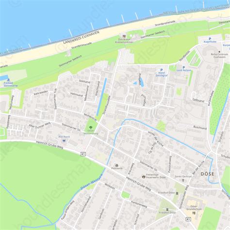 Cuxhaven Modern Atlas Vector Map [1 8k] Boundless Maps