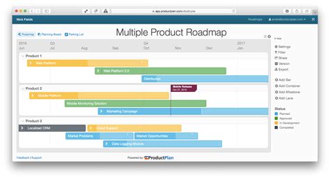 Multiple Product Roadmap Template